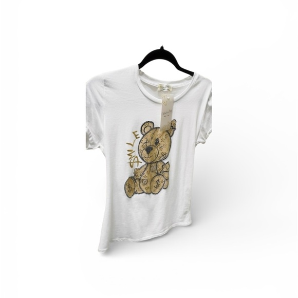M Made In Italy | Tops | Made In Italy White Teddy Bear Graphic Tshirt ...